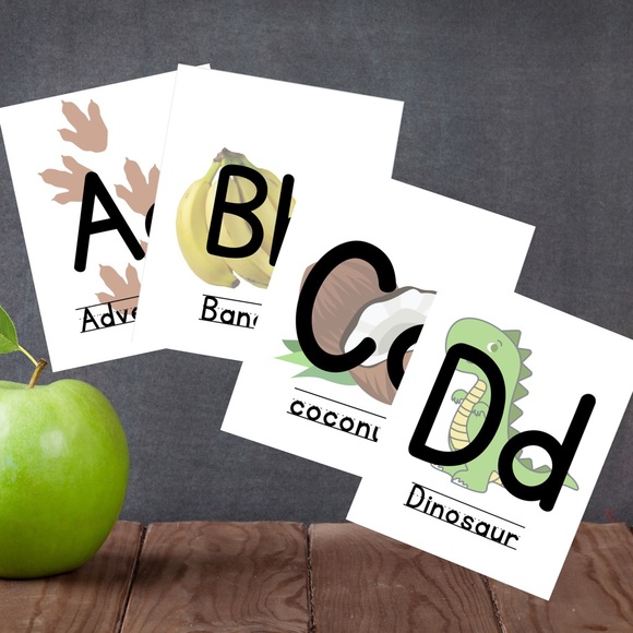 Toys | Alphabet Posters Large Flash Cards Wall Decor Classroom ...